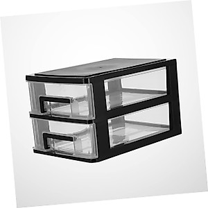 FOMIYES 2pcs storage shelves with drawers storage containers with drawers small storage drawers 6 tier stackable storage container plastic organizer makeup drawer office desk container box