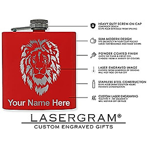 6oz Stainless Steel Flask, Cheerleading Coach, Personalized Engraving Included (Red)