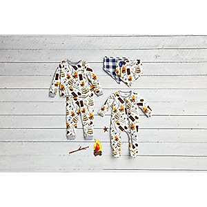 Mud Pie Boys' S'More Sleeper, White, 6 Months/9 Months