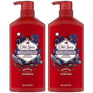 Old Spice Shampoo for Men, Nightpanther Scent, 21.9 Ounce Pump Bottle (Pack of 2)