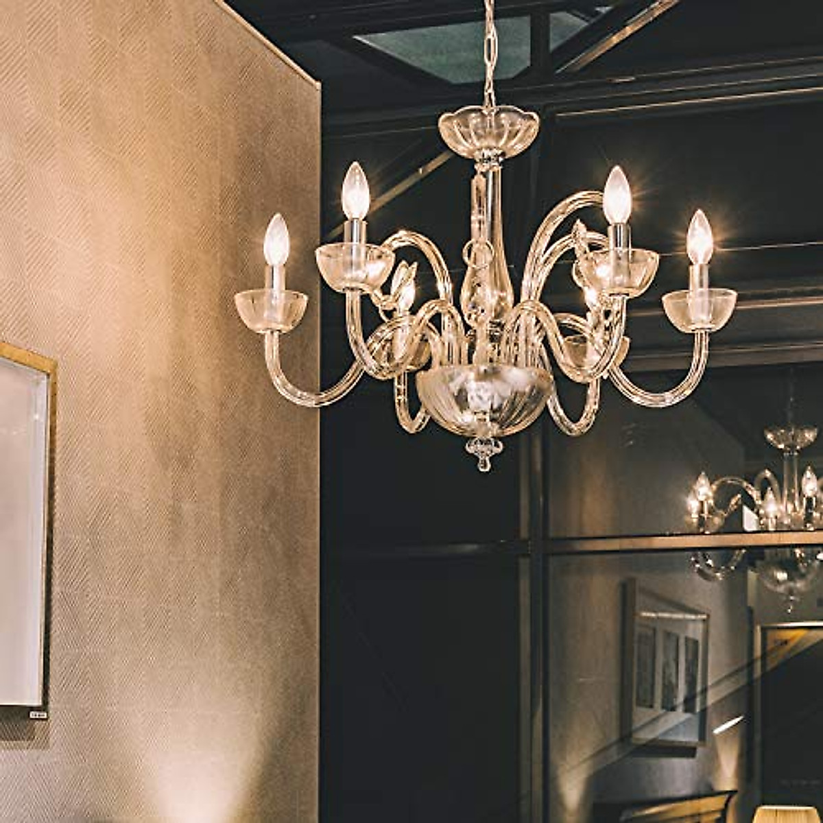 Amazon Basics 60W Equivalent, Clear, Daylight, Dimmable, 15,000 Hour Lifetime, B11 (E12 Candelabra Base) LED Light Bulb | 3-Pack