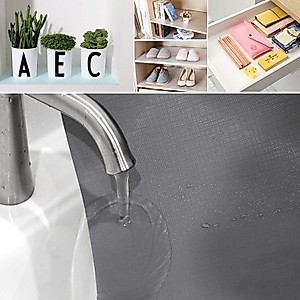 Yachee 3 Rolls EVA Shelf Liners, Non-Slip Non-Adhesive Shelf Liners for Kitchen Cabinets Cupboard Drawer Cushion Shelves, 2019 DIY Multipurpose Refrigerator Liners, 18" x 60"- Light Grey