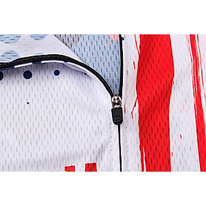 XUNQI Men's Cycling Jersey Long Sleeve Reflective with Rear Zippered Bag American Cycling Team Size M