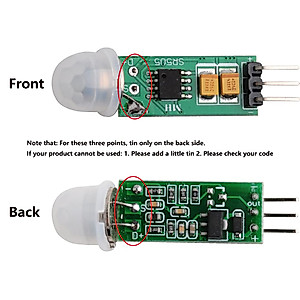 Stemedu HC-SR505 Mini Infrared PIR Motion Sensor, Micro IR Pyroelectric Human Movement Detector Sensors Module (Pack of 5)