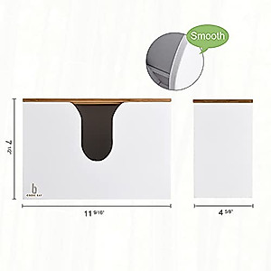 Cozee Bay Bamboo Paper Towel Dispenser, Paper Towel Holder with Lid for Home and Commercial, Wall Mount or Countertop for Multifold, C Fold, Z fold, Trifold Hand Towels (White)