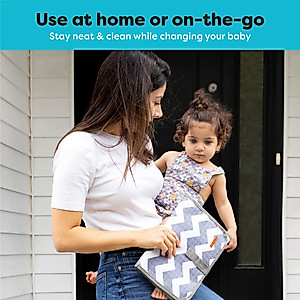 Baby Portable Diaper Changing Pad, Travel Mat Station for Infants and Newborns - (Chevron) Small and Compact Design