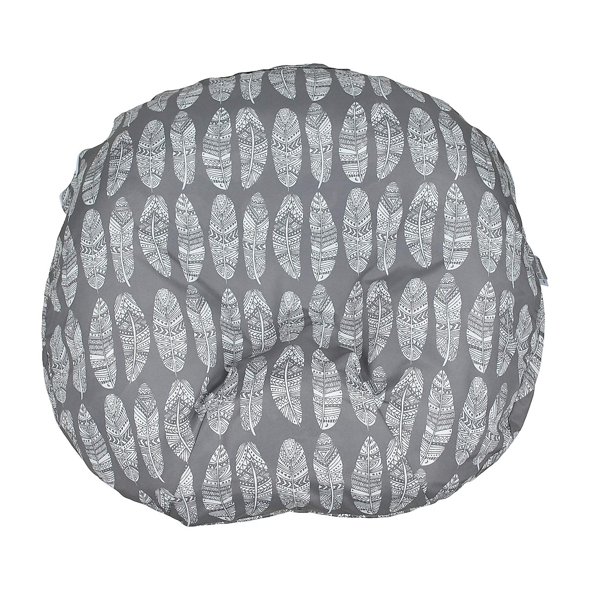 Newborn Lounger Slipcover, Gray White Feather Design, Water Resistant Infant Pillow Cover, Great for Any Mom to Be