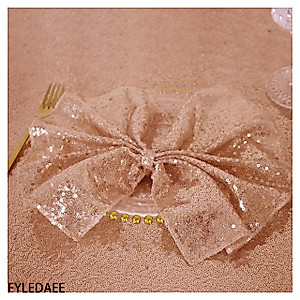 Rectangle 60X120 inch Rose Gold Sequin Table Cloths for Parties, Glitter Shiny Overlay Cover Fitted 6 FT Food Dessert Cake Tables for Birthday Wedding Baby Shower Holiday Reception Decoration