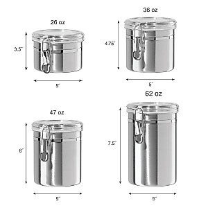 Oggi Corporation Oggi Food Storage Container Set, 4 pc, Stainless Steel