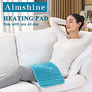 Heating Pad - Electric Heating Pad for Back Pain Relief, Fast-Heating Super Soft Fabric Heating pad for Cramps, 6 Heating Settings, Auto Shut Off, Machine Washable, Gitfs for Mother's Day 12x24''