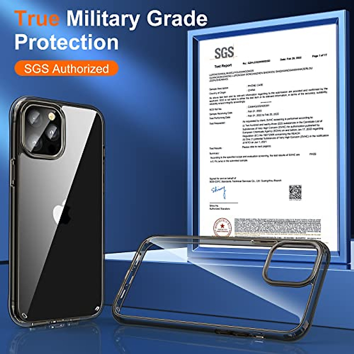 UniqueMe [5 in 1 Design for iPhone 12 Pro Max 6.7 inch Case, 2 Pack Screen Protector Tempered Glass + 2 Pack Camera Lens Protector, [Non-Yellowing] Shockproof Ultra Thin Protective Cover-Clear Black