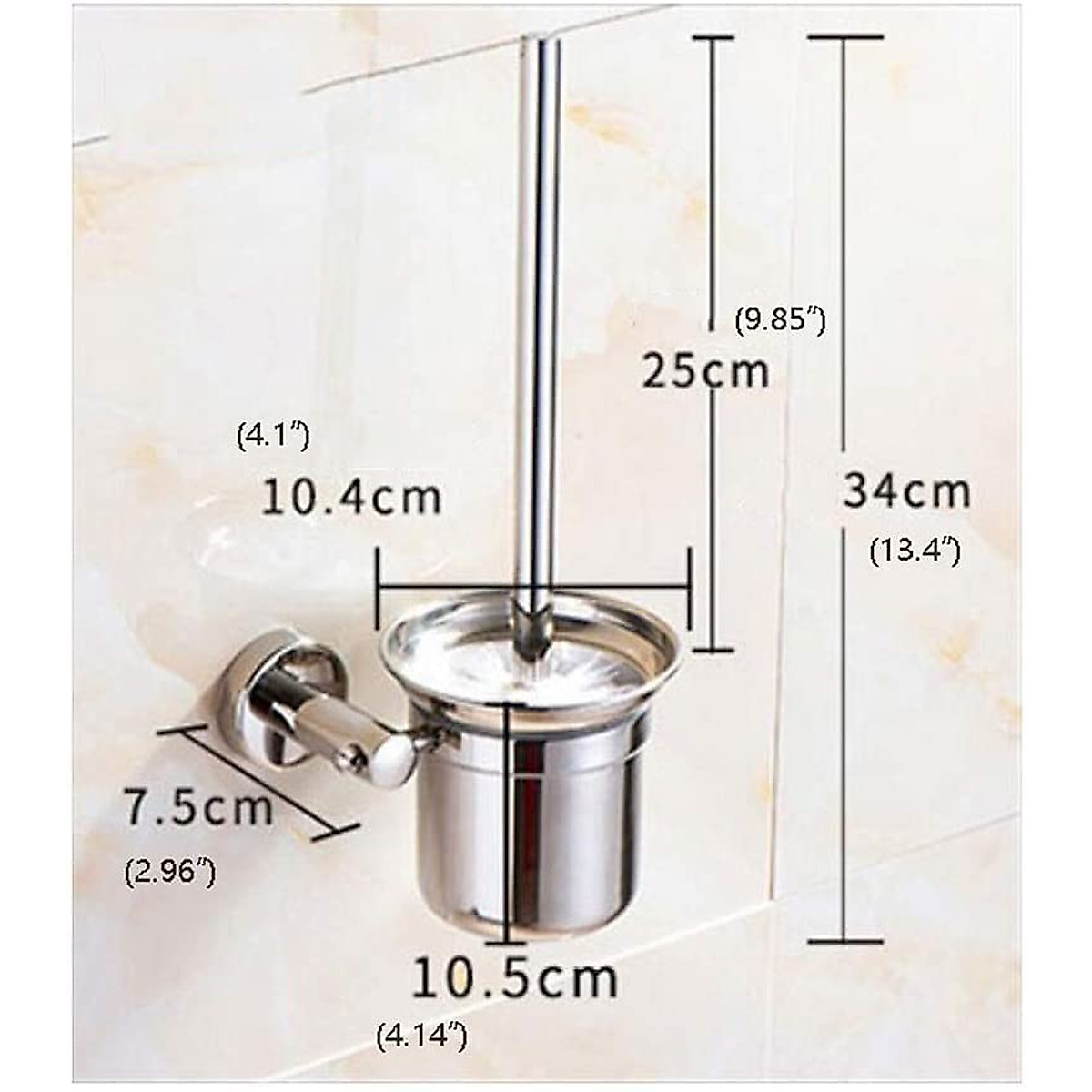 Toilet Brush Toilet, Toilet Brush Holder Toilet Brush and Holder Wall-Mounted Toilet Brush and Holder Stainless Steel Toilet Brush Set Bathroom Toilet Long ma Bathroom Accessories