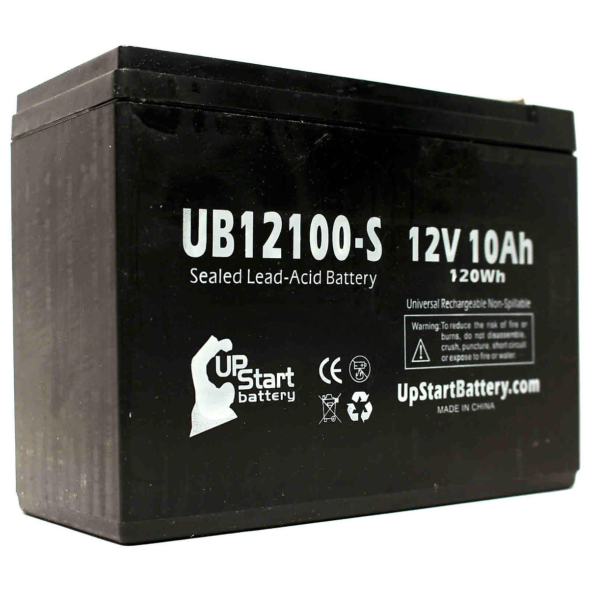 2 Pack UB12100-S 12V 10Ah Battery Sealed Lead Acid SLA Replacement for Schwinn Stealth 1000, ST1000, S500, S400, S350, S600, S180 Electric Scooter Battery, 12 Volt 10 Amp Hour Batteries, AGM, 24V