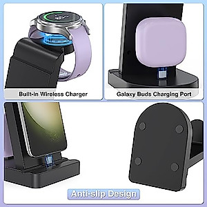 Charging Station for Samsung, Cabepow 3 in 1 Fast Charger Station for Samsung Galaxy S23 Ultra/S22/S21/S20/Note 20/Z Flip 4/Z Fold 4,Samsung Watch Charger for Galaxy Watch 5 Pro/4/3, Galaxy Buds