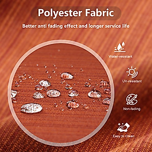 XIZZI Outdoor Furniture Patio Furniture Set 7 Pieces All Weather Wicker Patio Conversation with High Back Sofa Sectional and 2 Ottomans for Garden,Backyard and Deck,Brown Wicker Orange Red