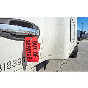 Out of Service Tags 50-pk. - 6.25" x 3.125", Red, Synthetic, 12" Tag Wires Attached