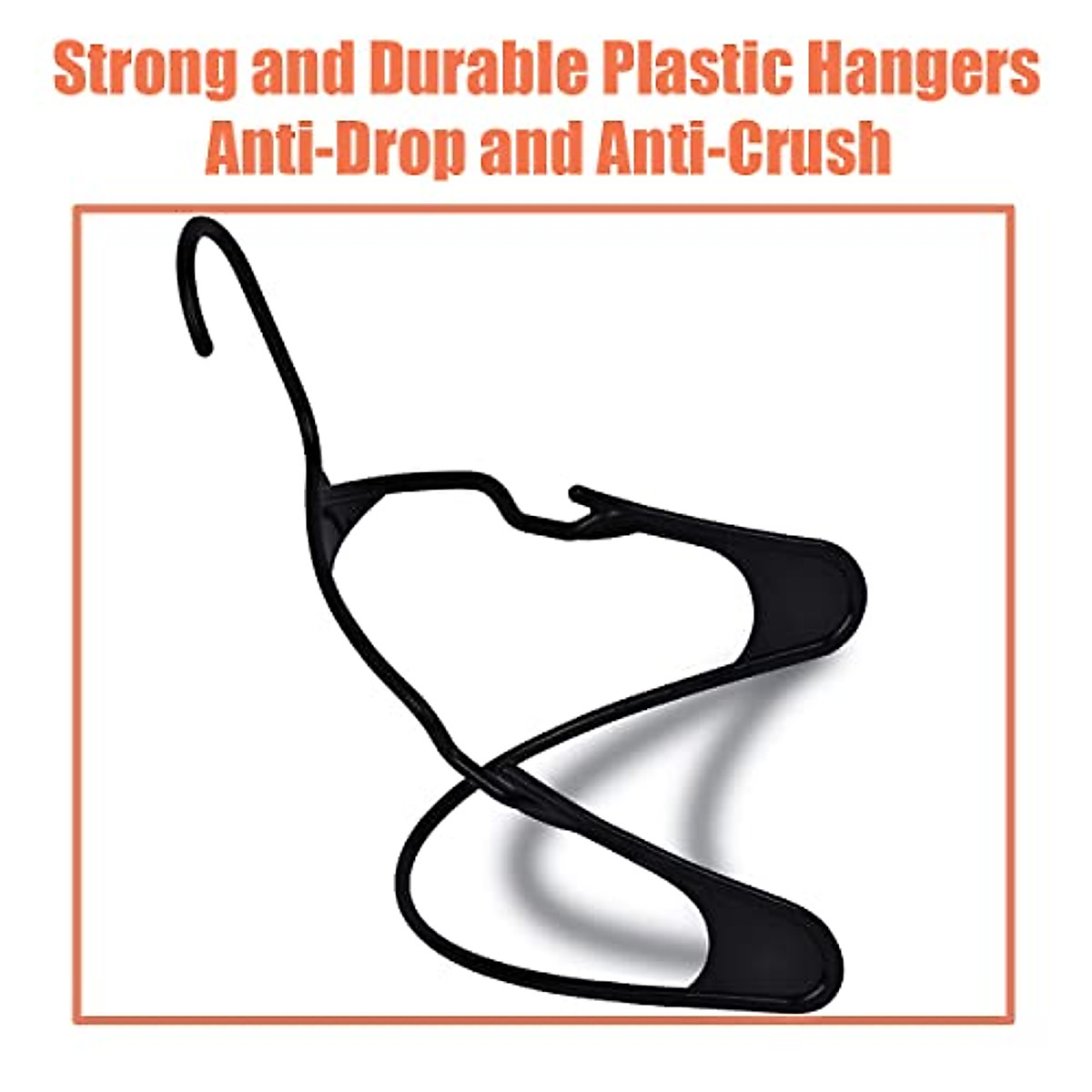 HOUCOC Plastic Hangers 20 Pack - Heavy Duty Dry Wet Clothes Hangers,Space Saving Super Lightweight Organizer Laundry Hangers Perfect for Everyday Use on Shirts Coats Pants Dress Skirts (White Hangers)