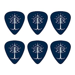 THE LORD OF THE RINGS Tree of Gondor Novelty Guitar Picks Medium Gauge - Set of 6