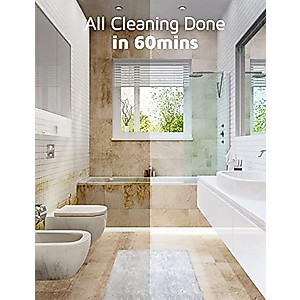 Hivita Electric Spin Scrubber, Cleaning Brush with Soap Dispenser, Cordless Rechargeable Electric Spin Scrubber with 50ml Detachable Water Tank, Extension Handle and 4 Brush Heads for Tub Floor Tile