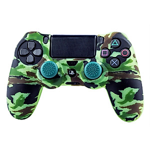 Silicone Skin + Thumb Grips Camo Woodland (PS4)