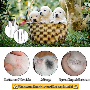 6 pcs Tick Removal Tool kit for Pets, 3 Stainless Steel Tick Tweezers with Storage Pouch and 2 Tick Comb Grooming Tools for Cats & Dogs Safe Tick Control Puller for Complete Removal of Ticks Fleas