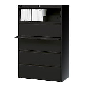 Lorell 60550 Lateral File,5-Drawer,42-Inch x18-5/8-Inch x67-5/8-Inch,Black