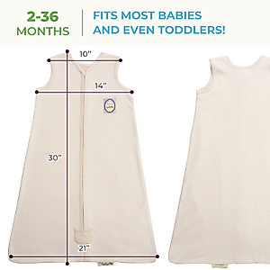 LALAME Organic Cotton Wearable Baby Blanket 1 TOG Sleep Sack |Swaddle Sleeping Bag - Machine Washable | Age 2 to 36 Months