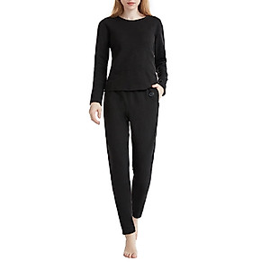 Electric Heated Thermal Underwear Set,Women Men USB Electric Heated Thermal Long Sleeve T Shirts Ultra-Soft Base Layer Warm Top Pants, Washable Heating Underwear Thermal Set Clothes