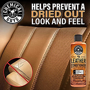 Chemical Guys SPI_109_04B Leather Cleaner and Conditioner Complete Leather Care Kit (2 - 4 fl oz Bottles) with ACC_S95  Long Bristle Horse Hair Leather Cleaning Brush, 1 Pack (3 Item Bundle)