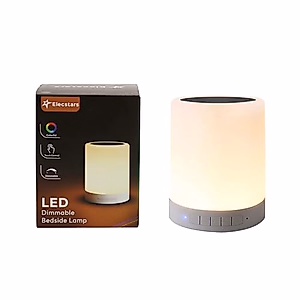 Elecstars Touch Bedside Lamp - with Bluetooth Speaker, Dimmable Color Night Light, Outdoor Table Lamp with Smart Touch Control, Best Gift for Men Women Teens Kids Children Sleeping Aid