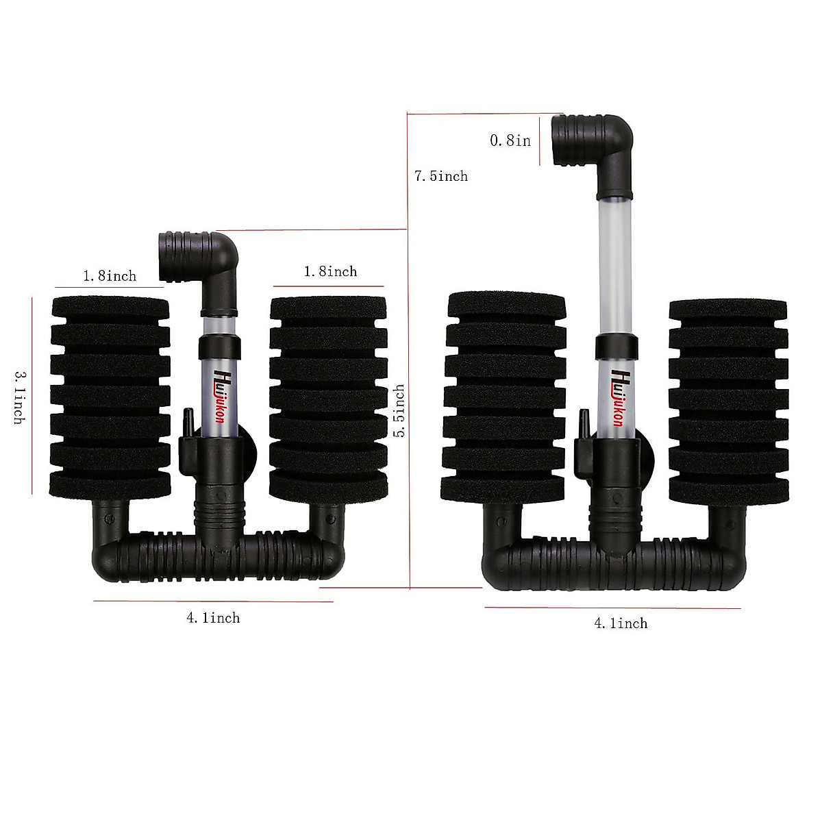 Huijukon Aquarium Fish Tank Sponge Filter Bubbler for 10 to 30 Shrimp Betta Breeder Fry Nano Axolotl Angelfish Tanks (Filter)