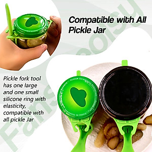 Fanslgeolsy Stainless Pickle Fork 2 Pack, Pickle Grabber, Detachable Pickle Grabber Tool, Prevent Pickle from Slipping, Compatible with all Pickle Jar