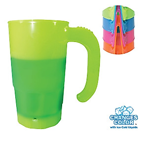 AAkron 20oz. Color Changing Stackable Beer Stein, Top Shelf dishwasher safe, BPA Free – set of 12 (Colors may vary)