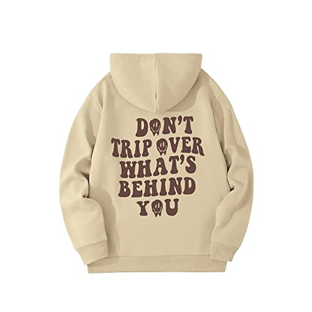 SOLY HUX Men's Letter Graphic Hoodies Long Sleeve Drawstring Pocket Casual Pullover Sweatshirt Khaki Letter M
