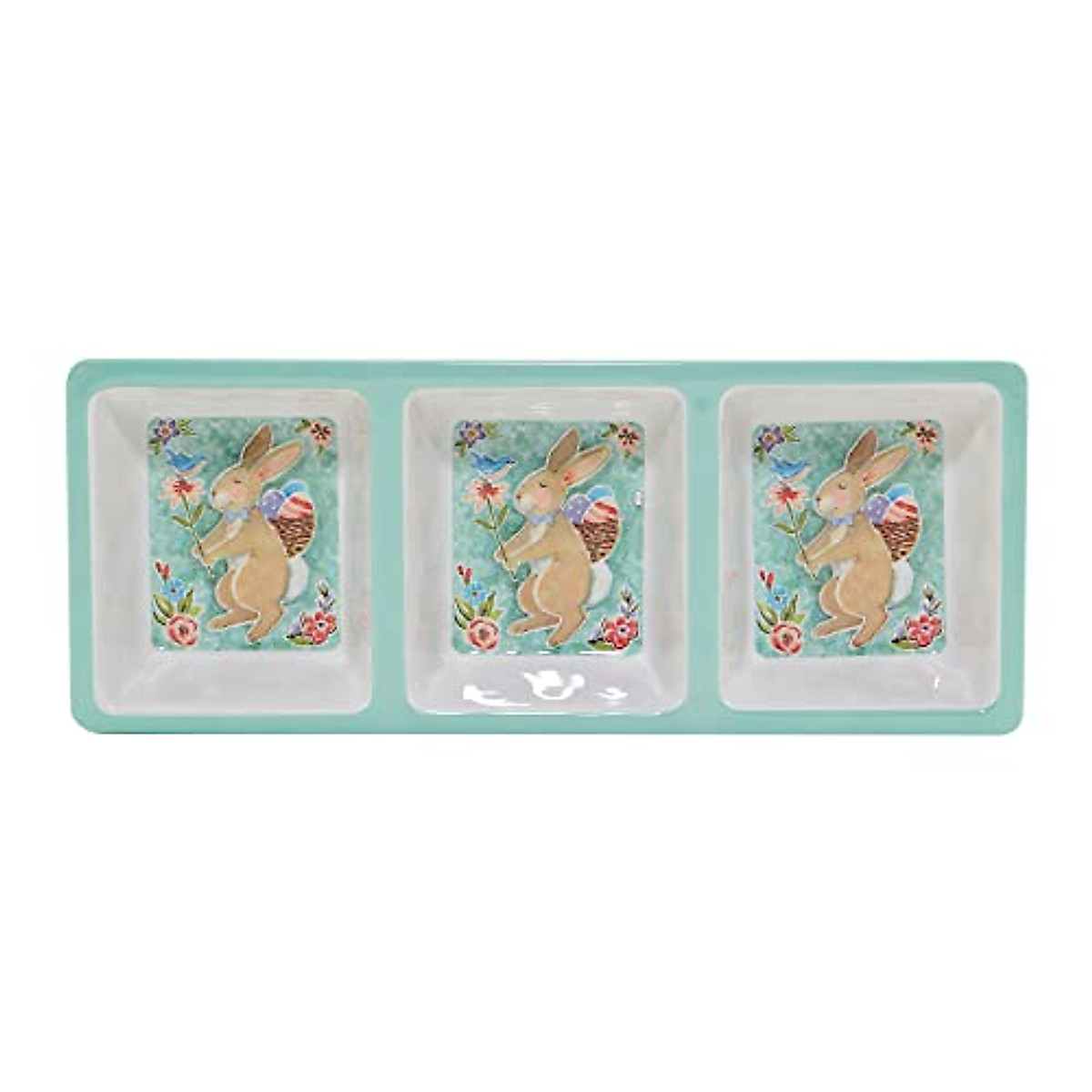 Certified International Joy of Easter Melamine 3 Piece Hostess Servware Set, Multicolor, Large