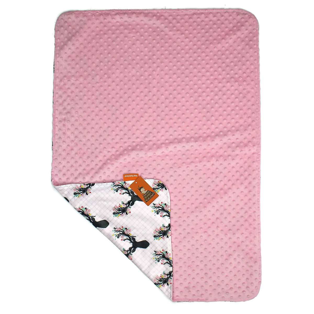 Dear Baby Gear Soft Floral Baby Blanket with Antlers - Newborn Girl Blanket - Warm Quilt and Infant Blankets - Toddler Blankets for Girls - Pink Cute Quilt- Light Pink 40x30 Inches