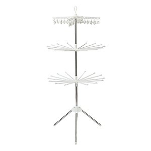 Nikou Clothes Drying Rack, Large 3-Tier Foldable Drying Rack Clothing(67H x 27W x 27L Inches), Movable Drying Rack. Multifunctional Stainless Steel Laundry Drying Rack, White