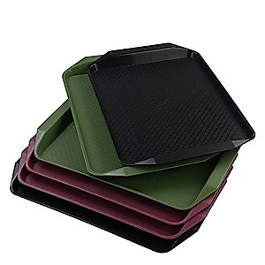 Ortodayes 6 Packs Plastic Fast Food Trays, Colored Serving Trays
