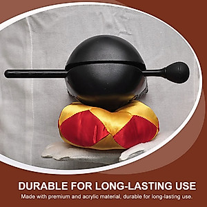 Cabilock Buddhist Wood Fish Zen Drum: Temple Block with Hammer and Cushion Musical Decoration for Meditation Classroom