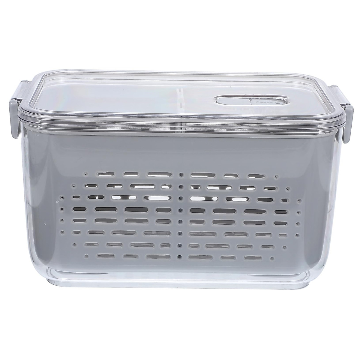 UPKOCH Drained Vegetable Basket Glass Container with Lid Fruit Containers with Lids Glass Fruit Vegetable Strainer Container Fruit Washing Basket Food Storage Bin Produce Keeper Pp Grey