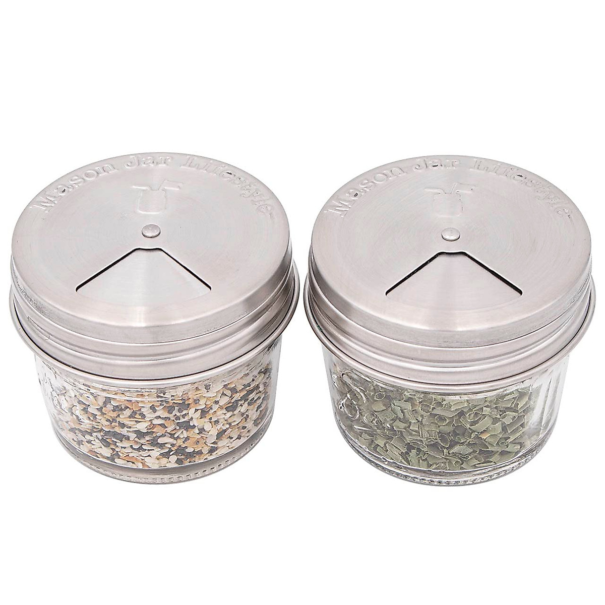 4 Pack Stainless Steel Spice Shaker Lid for Mason Jars (Regular Mouth)