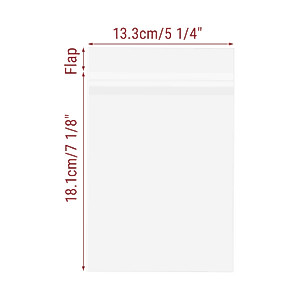 Golden State Art, 100 5 1/4 X 7 1/8 Clear Bags for 5x7 Photo Mats