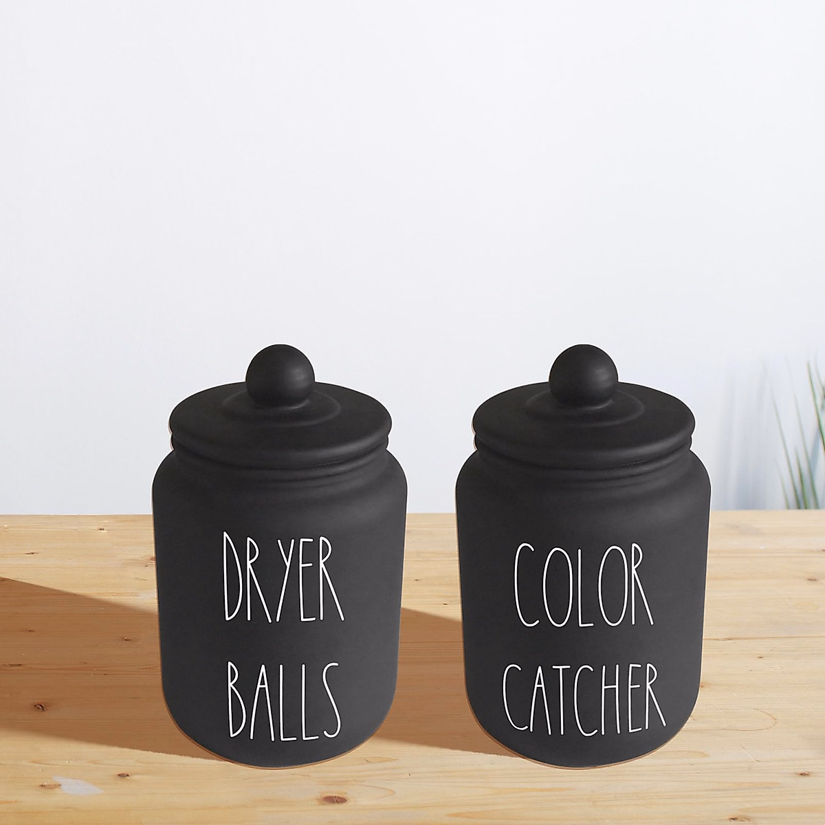 Laundry Room Organization Jars with Labels, Glass Containers for Laundry Detergent Laundry Powder, Farmhouse Laundry Pods Storage Organizers, Laundry Soap Dispenser, Scent Booster Holder(Black)