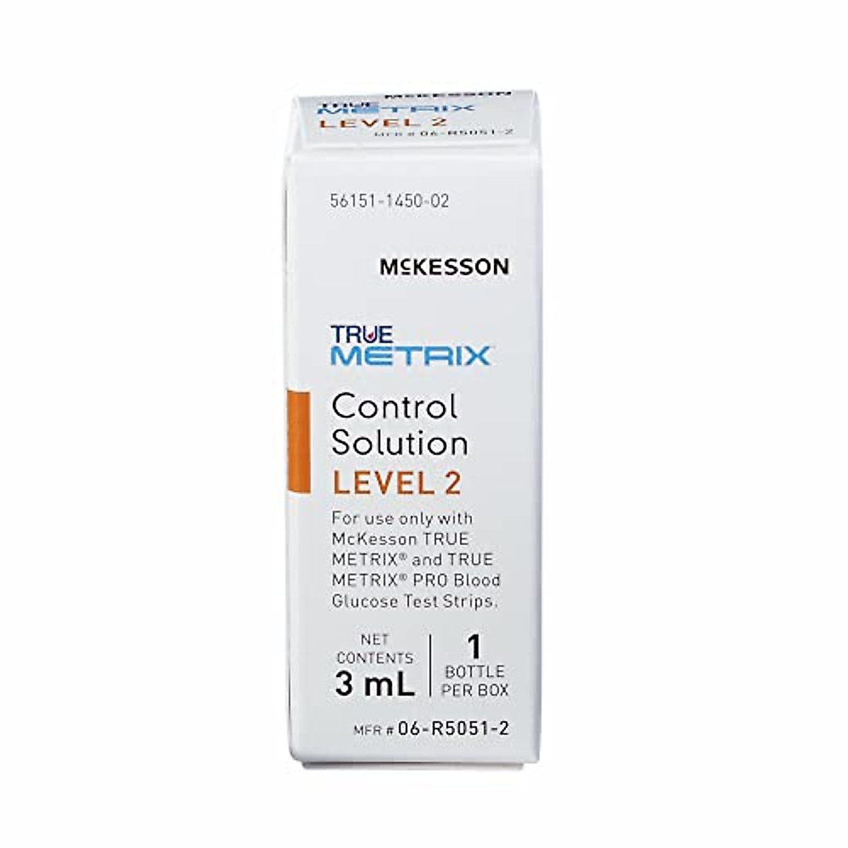 McKesson True METRIX Blood Glucose Testing Control Solution, Level 2, 3 mL Vial, 1 Count