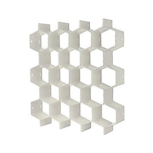 Sock Drawer Organizer, Adjustable Panties Sock Stocking Underwear Honeycombs Clapboard Divider Separator for Underwear Dresser Drawer Storage (White)