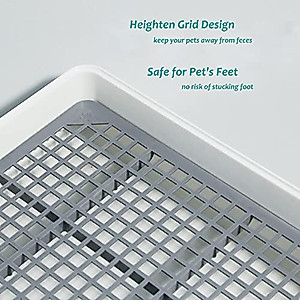Rabbit Litter Box with Grate, Super Large Guinea Pig Litter Pan for Cage, Bunny Restroom Litter Tray Small Animals Toilet Potty Trainer for Rabbit Hamster Ferret Rats Guinea Pigs Hedgehog