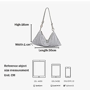 Women's Rhinestones Purses Silver Evening Bag Crystal Clutch Wedding Party Sparkly Hobo Bags for Women (silver)