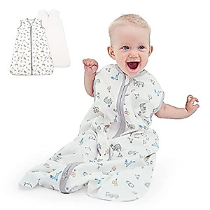 EXQ Home Baby Sleep Sack L 2-Pack,Sleep Sack 2t Wearable Blanket Baby Unisex Soft Baby Sleep Sack 12-18 Months,Sleeping Bag Baby Cotton Sleeveless Sleepsack 2-Way Zipper,White Rabbit