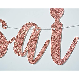 She Said Yes We Said Vegas Banner for Las Vegas Bachelorette Bridal Party Decorations Pre-strung Garland (Rose Gold Glitter)