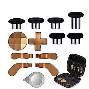 14IN1 Metal Alloy Thumbsticks Trigger D-Pads Button Set for XBOX One Elite Series 2 (model 1797) Controller - Gold
